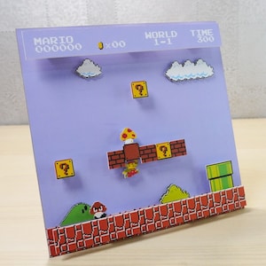 3D Retro Games Diorama Frame: Super Mario Bros NES Stage 1-1 - 20x20cm ...