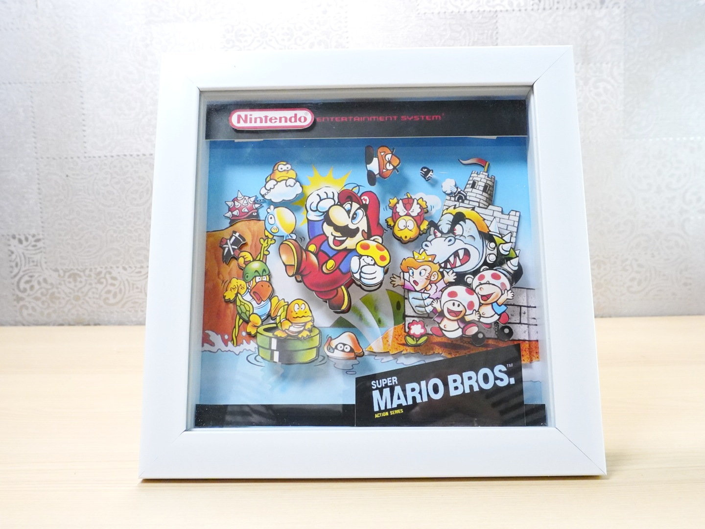 3D Retro Games Diorama Frame: Super Mario Bros NES Cover Art - 20x20cm ...