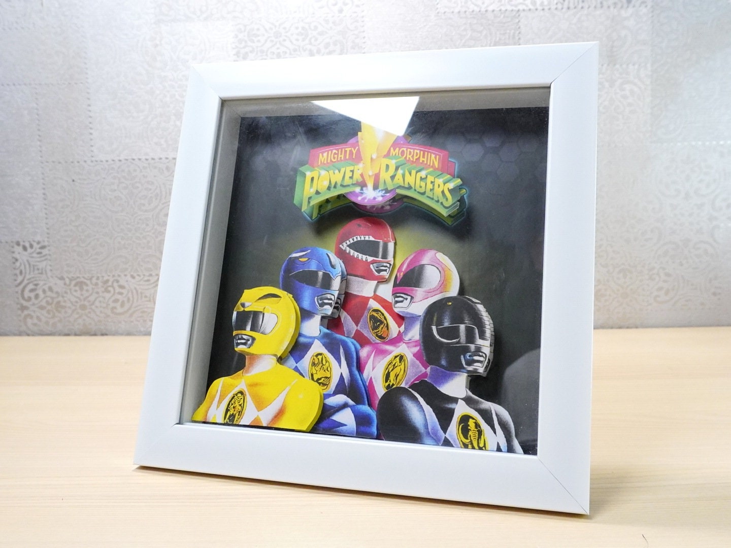 3D Retro Games Diorama Frame: Power Rangers SNES Cover Art 20x20cm ...
