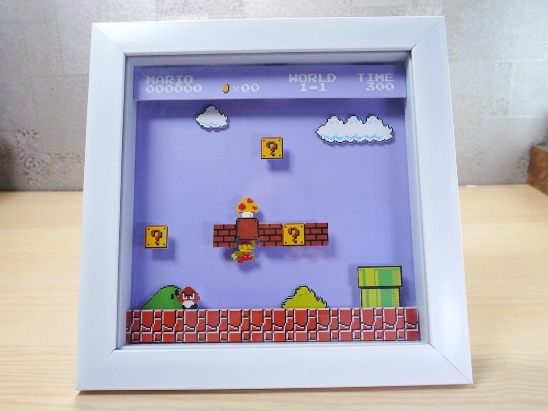 3D Retro Games Diorama Frame: Super Mario Bros NES Stage 1-1 - 20x20cm ...