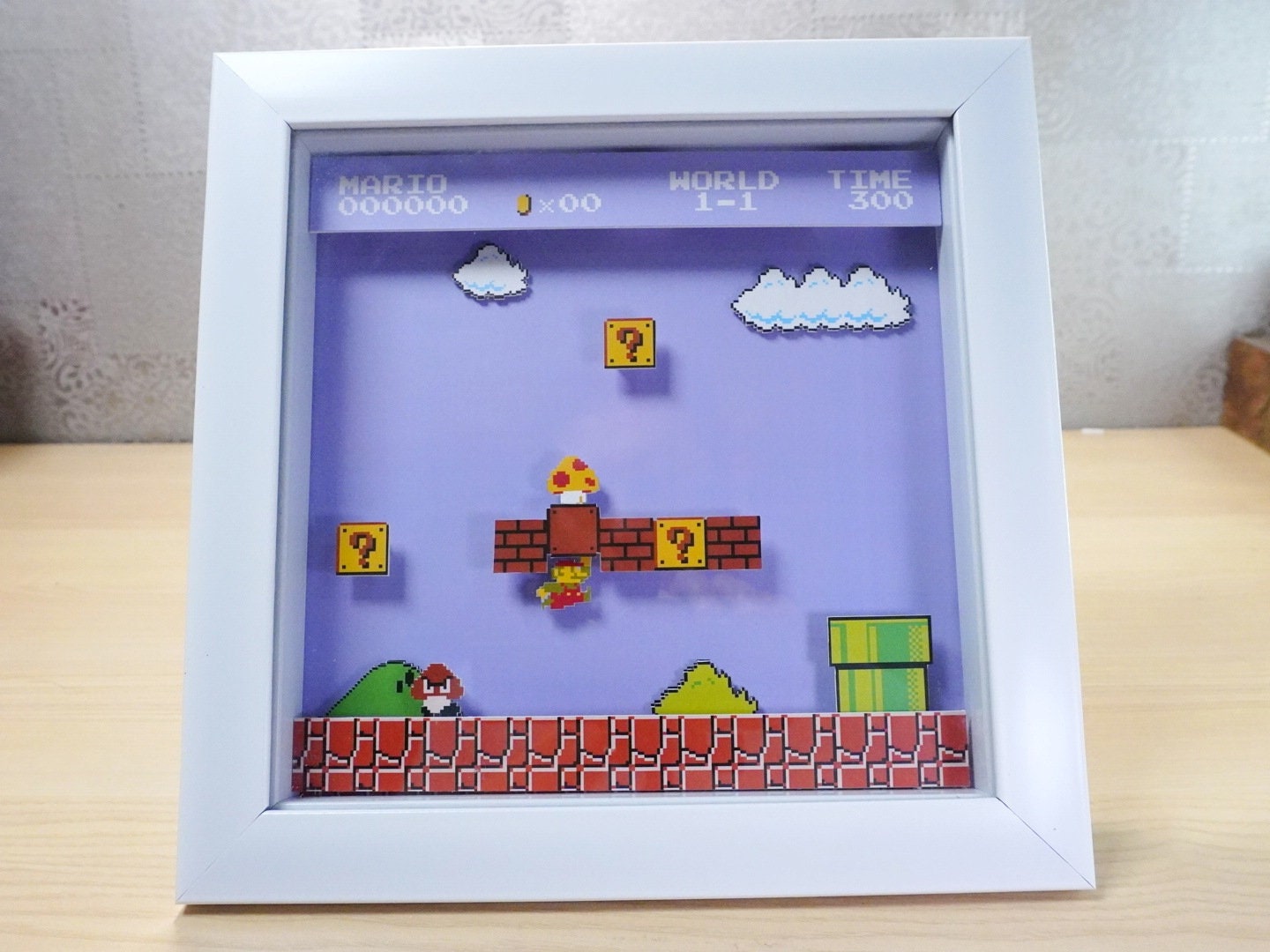 3D Retro Games Diorama Frame: Super Mario Bros NES Stage 1-1 - 20x20cm ...