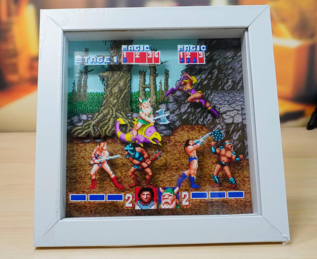 Handcut 3D Retro Games Diorama Frame: Golden Axe Wilderness - 20x20cm ...