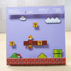 3D Retro Games Diorama Frame: Super Mario Bros NES Stage 1-1 - 20x20cm ...