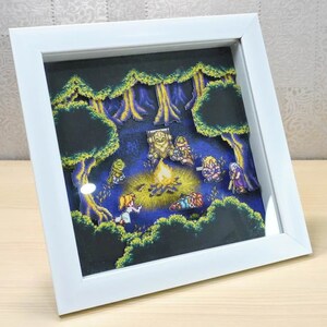 3D Retro Games Diorama Frame: Chrono Trigger Campfire Scene 20x20cm ...