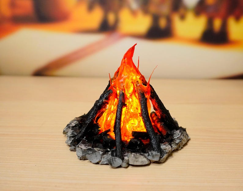 Bonfire - Campfire Miniature Fit on Scale 1/6 or 1/12 With Light up ...