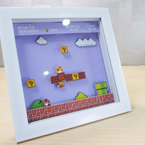3D Retro Games Diorama Frame: Super Mario Bros NES Stage 1-1 - 20x20cm ...