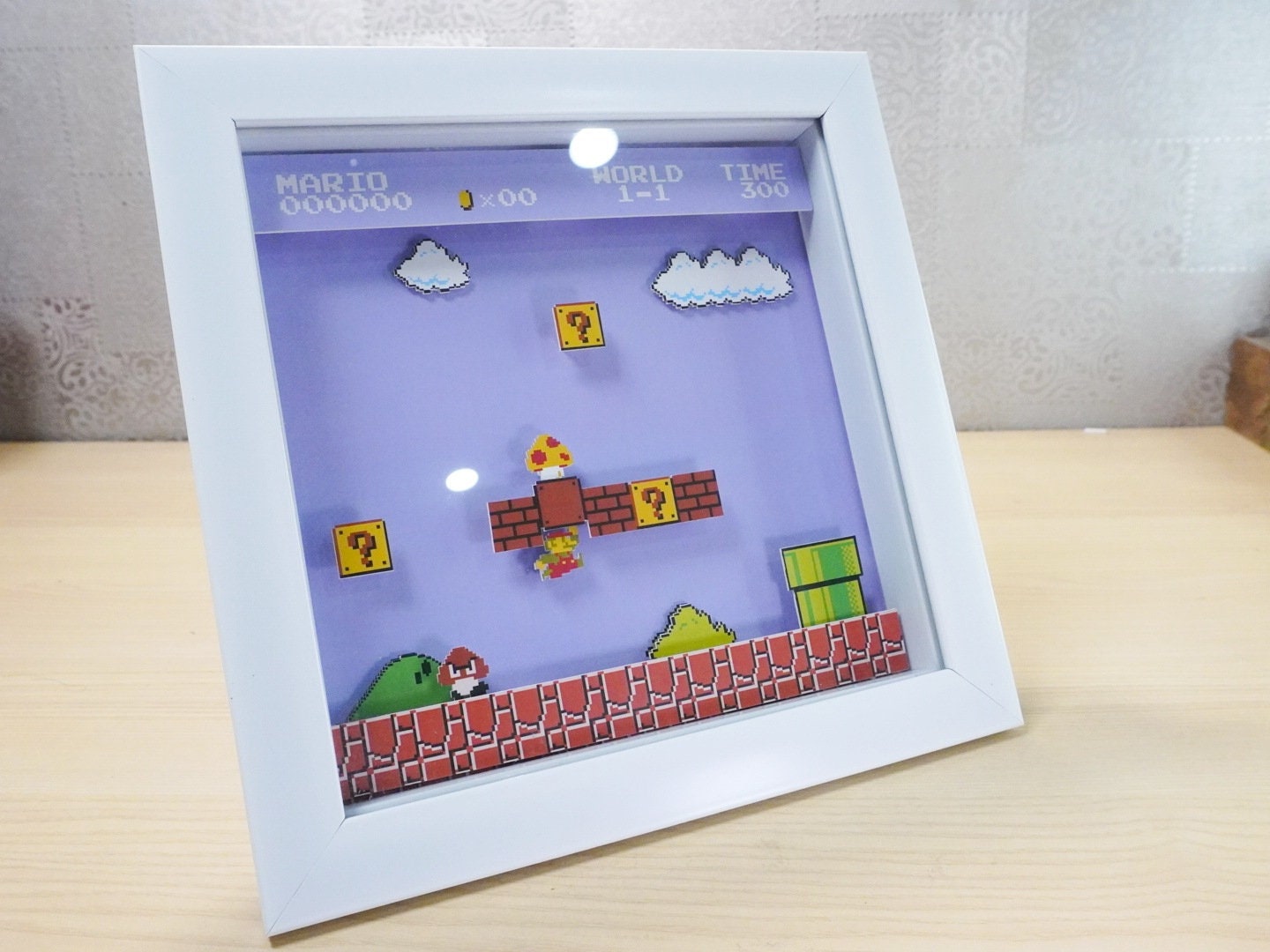 3D Retro Games Diorama Frame: Super Mario Bros NES Stage 1-1 - 20x20cm ...
