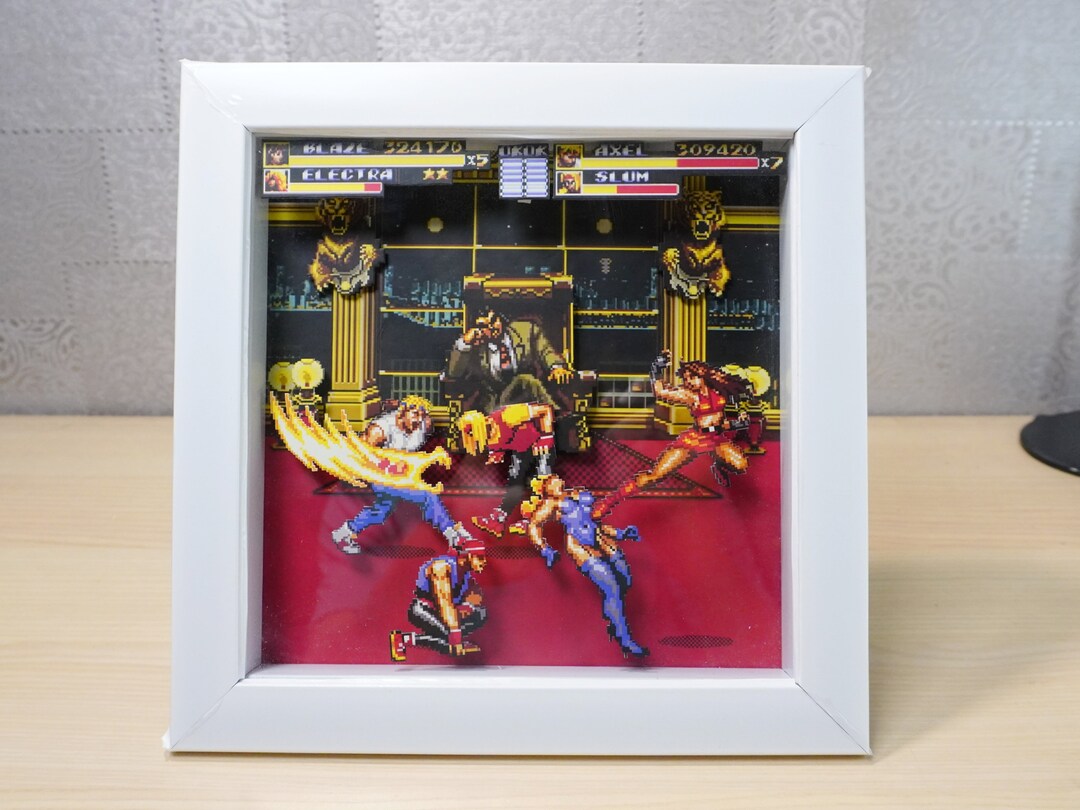 3D Retro Games Diorama Frame: Streets of Rage 3 - Mr. X Scene - 20x20cm ...