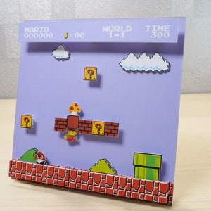 3D Retro Games Diorama Frame: Super Mario Bros NES Stage 1-1 - 20x20cm ...