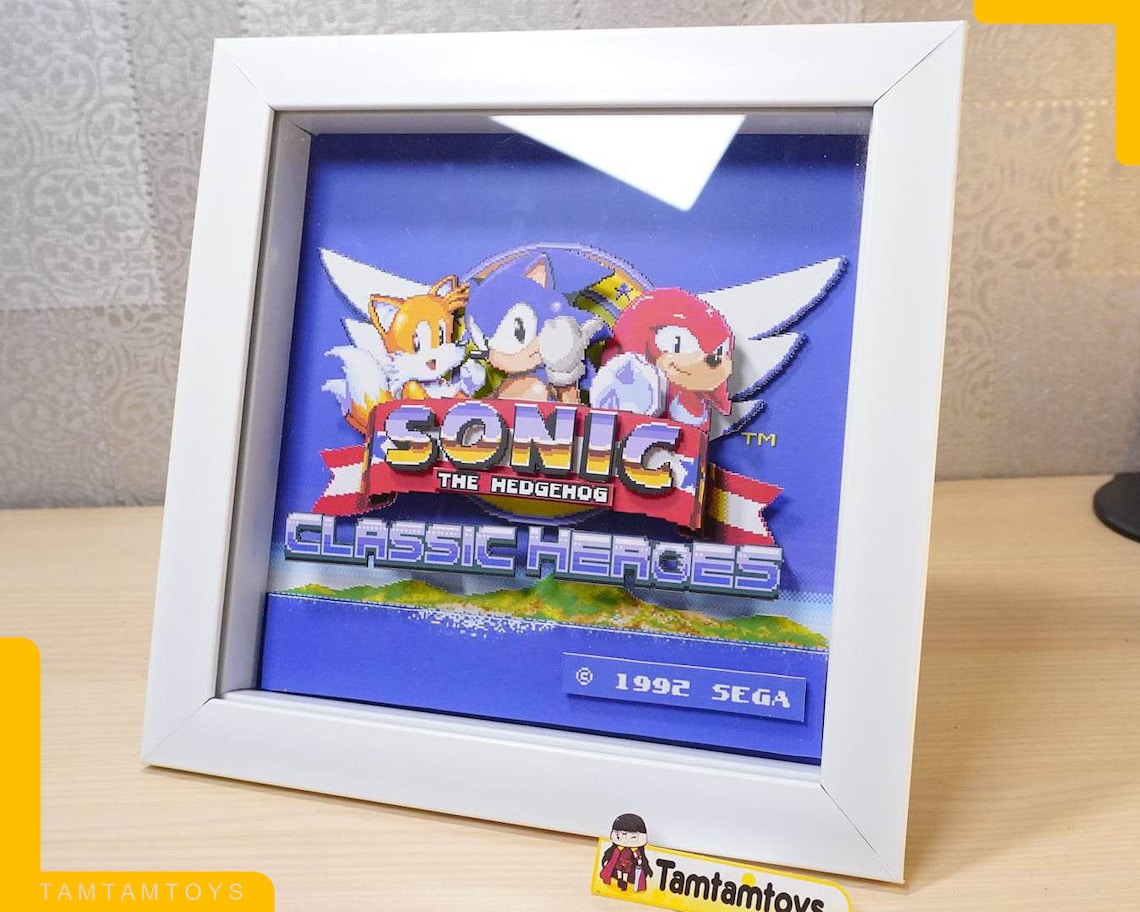 3D Retro Games Diorama Frame: Sonic the Hedgehog Classic Heroes ...