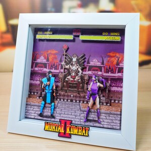 Handcut 3D Retro Games Diorama Frame: Mortal Kombat 2 Subzero VS ...