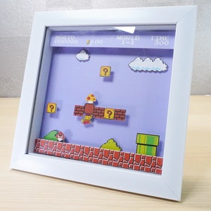 3D Retro Games Diorama Frame: Super Mario Bros NES Stage 1-1 - 20x20cm ...