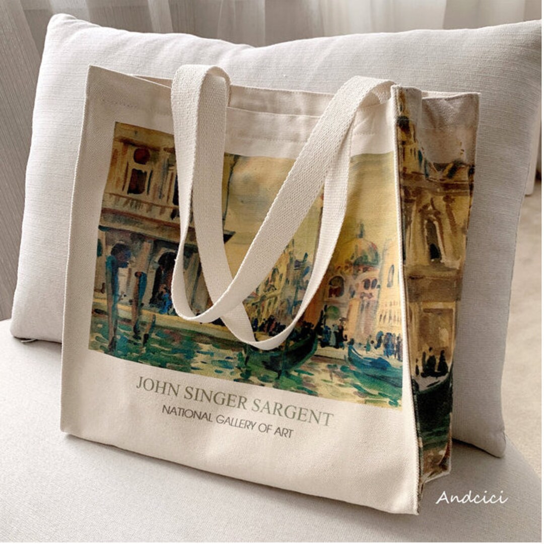 The Libreria Venice Canvas Tote Bag With Zipper Closure / John Singer ...