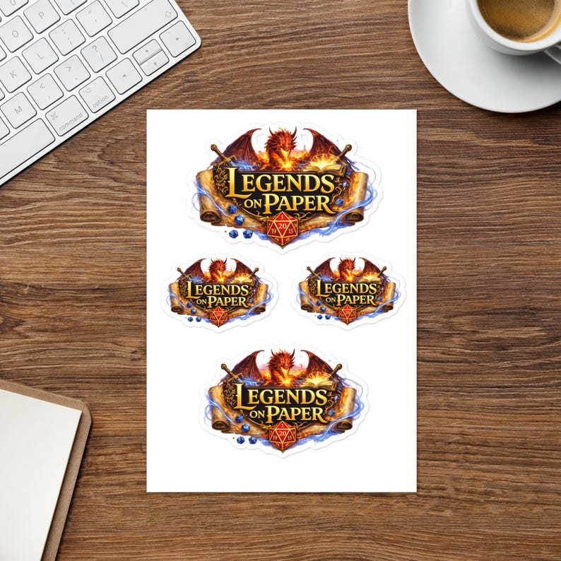 Legends on Paper Dragon Logo Sticker Sheet - Etsy Canada