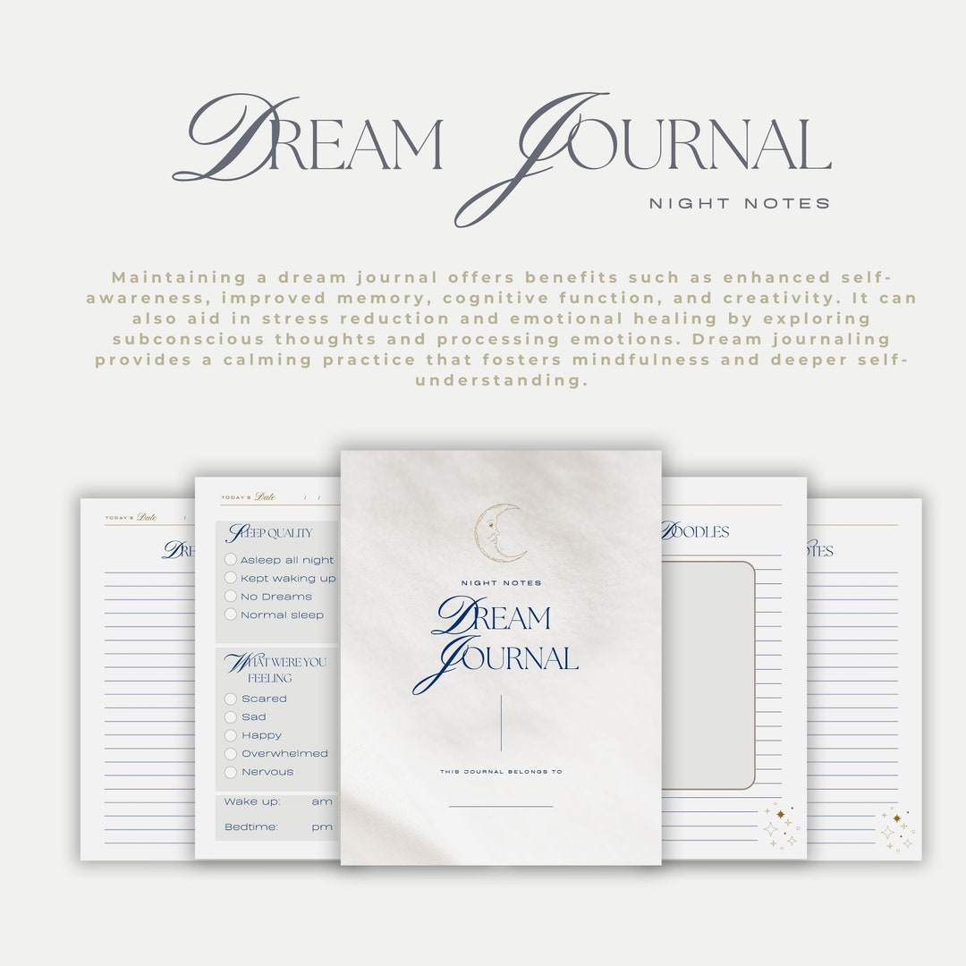 Dream Tracker Printable, Dream Journal, Dream Diary, Sleep Tracker ...