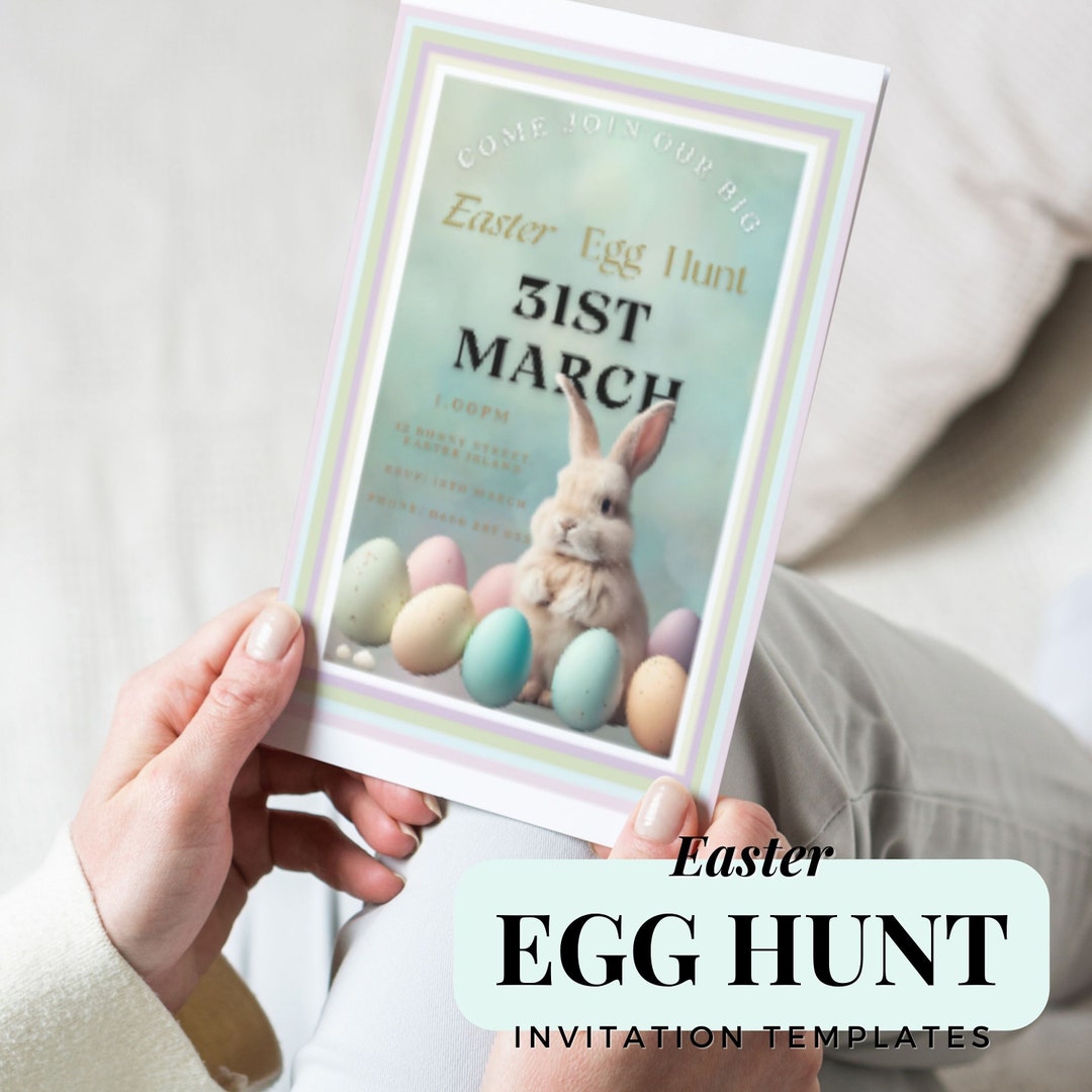 Easter Egg Hunt Invitation, Easter Bunny Invitation, Easter Party ...