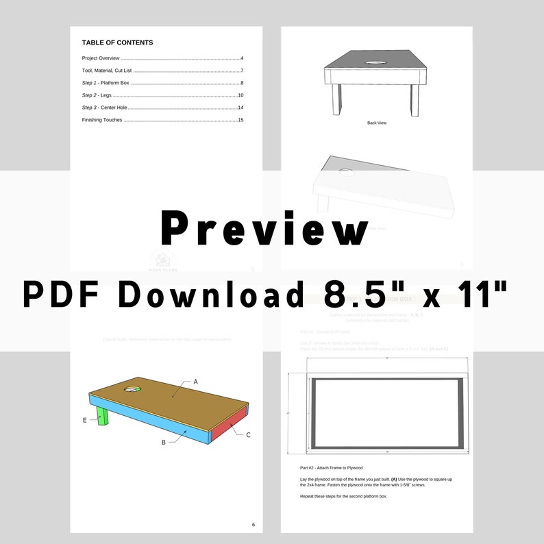 Cornhole Boards DIY Building Plans | PDF Download Format - Etsy