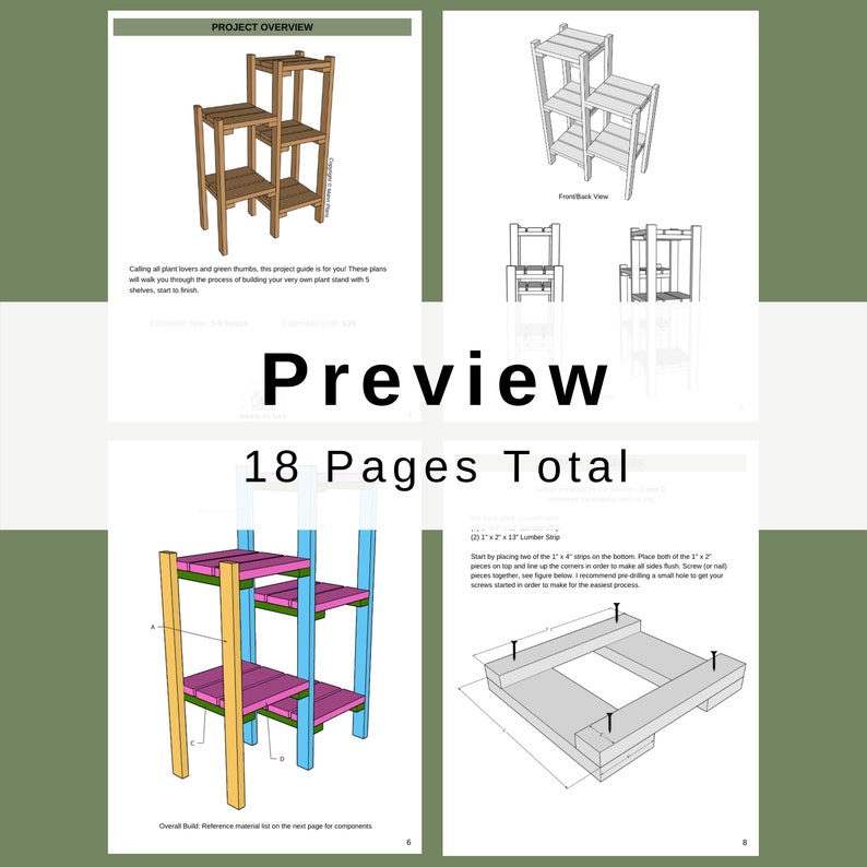 DIY Plant Stand Project Building Plans PDF Download - Etsy