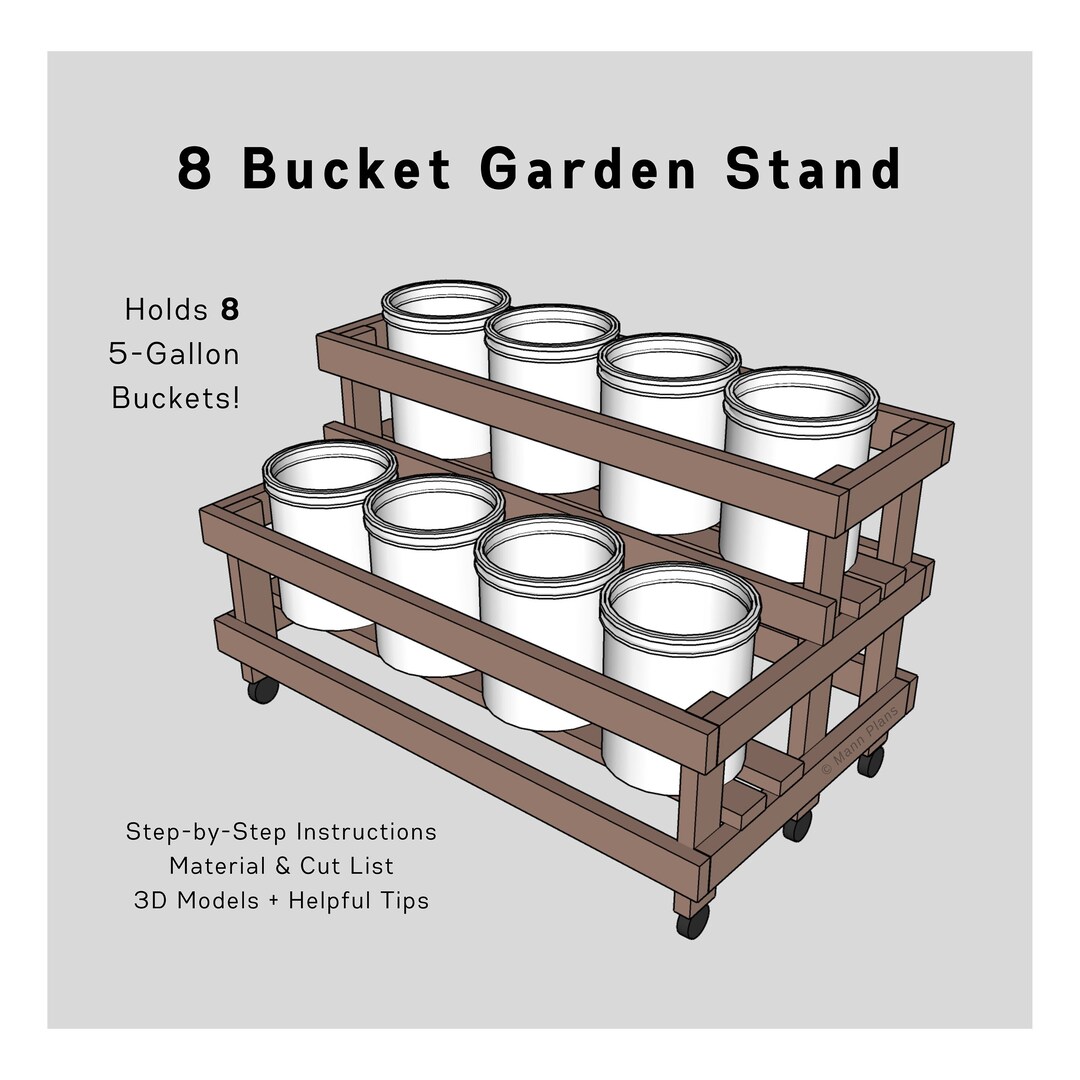 5-gallon Bucket DIY Garden Stand (8 Buckets) | PDF Download - Etsy