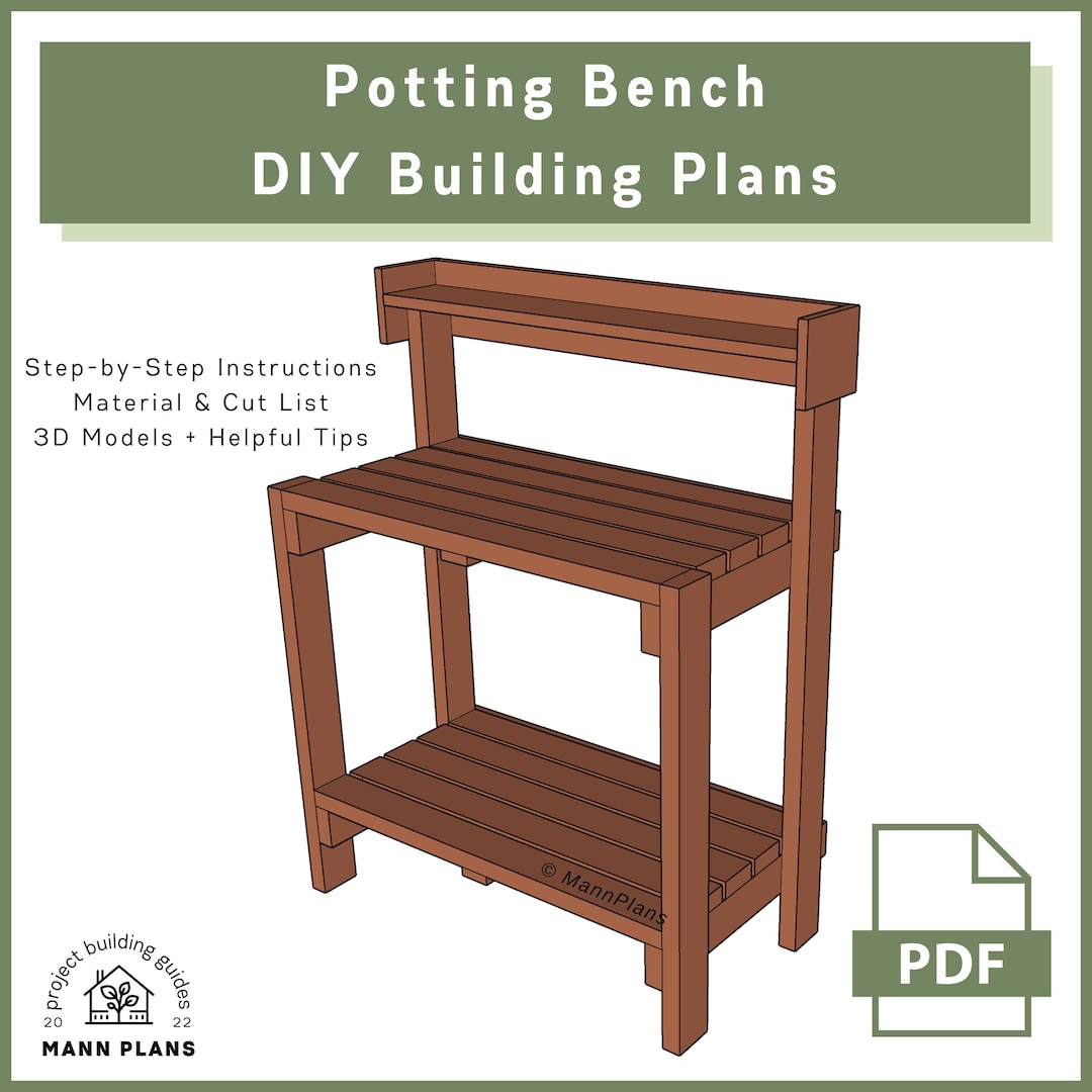 DIY Potting Bench Project Building Plans (PDF Download) - Etsy