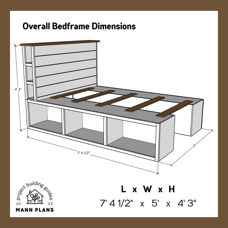 QUEEN Farmhouse Bed Frame: DIY Building Guide PDF - Etsy