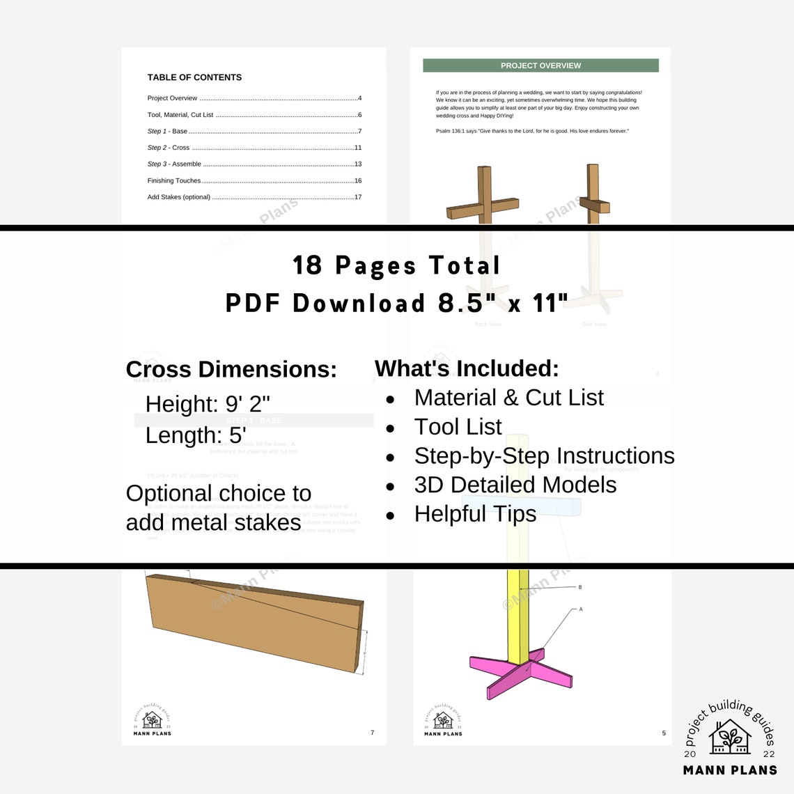 DIY Wedding Cross | Wooden Ceremony Alter (PDF Building Plans) - Etsy