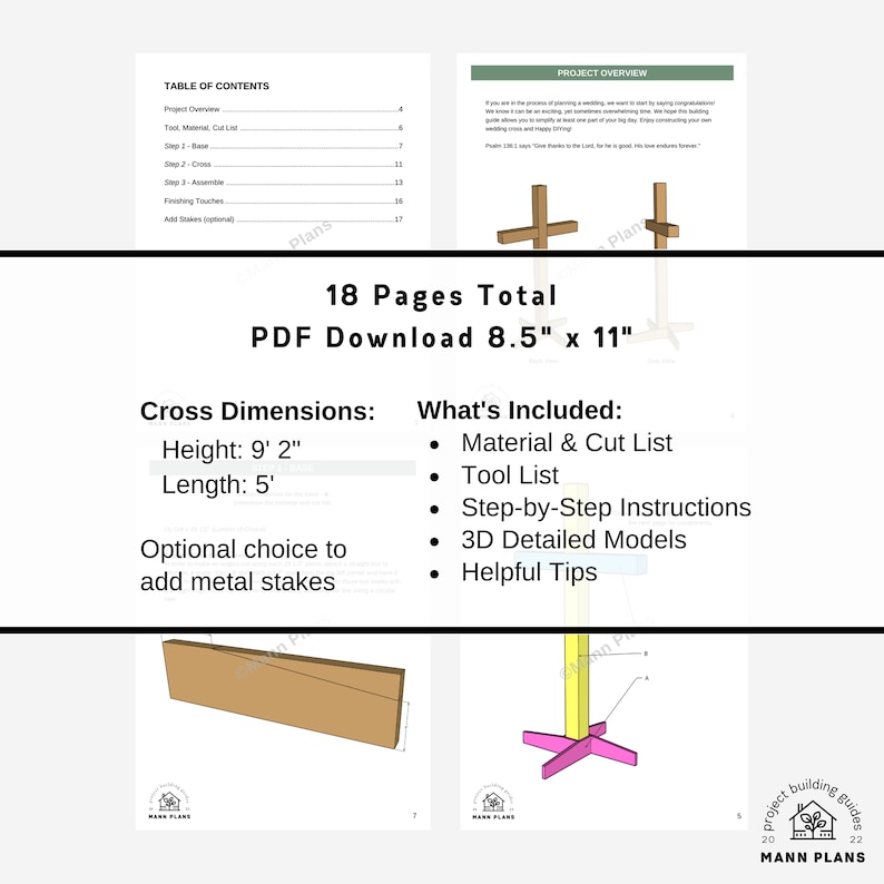 DIY Wedding Cross | Wooden Ceremony Alter (PDF Building Plans) - Etsy