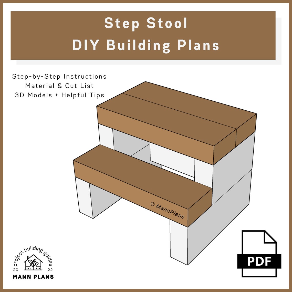Step Stool DIY Building Plans PDF Download Format - Etsy