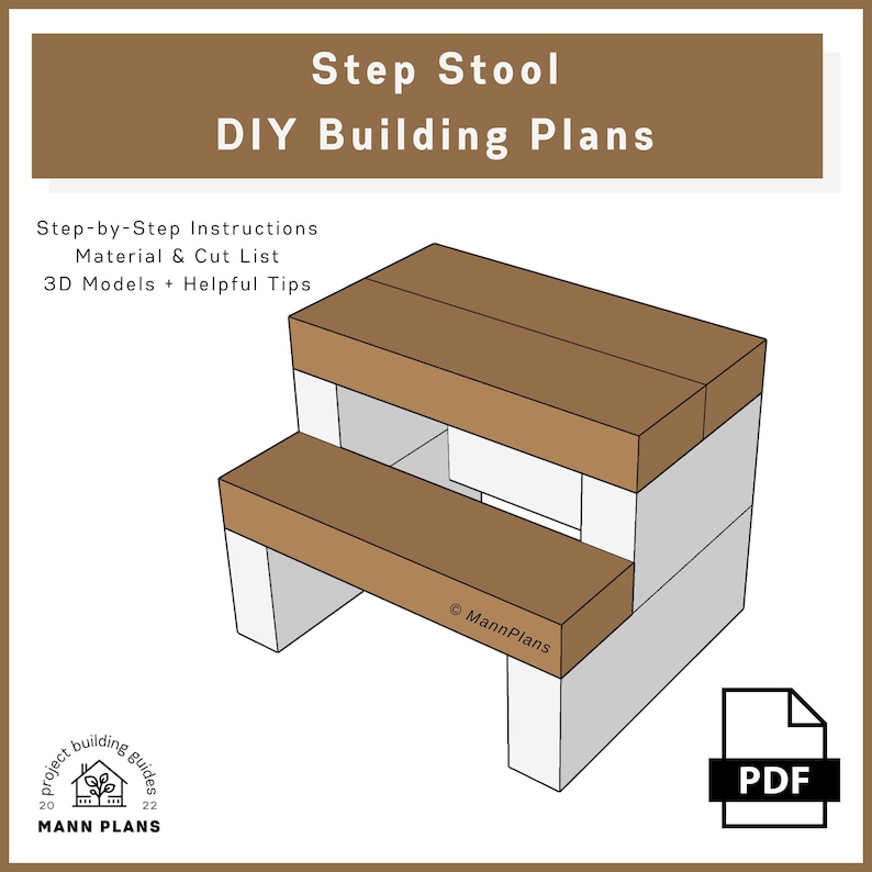 Step Stool DIY Building Plans PDF Download Format - Etsy