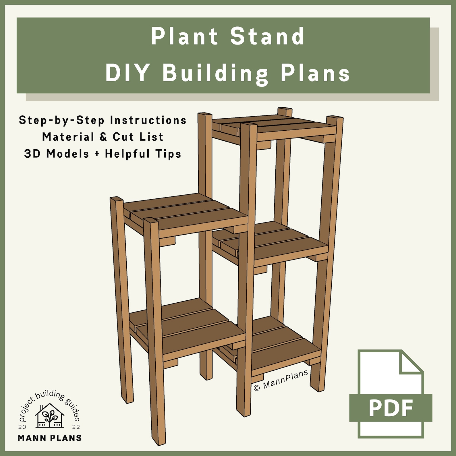 DIY Plant Stand Project Building Plans PDF Download - Etsy