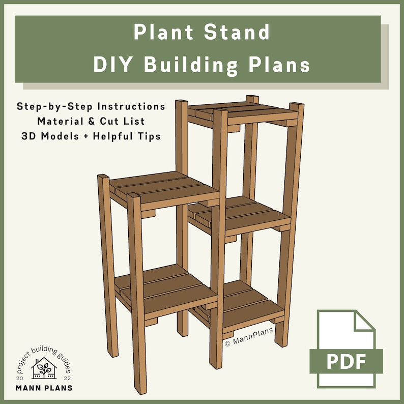 DIY Plant Stand Project Building Plans PDF Download - Etsy