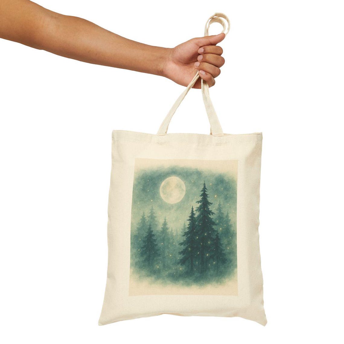 Enchanted Moonlit Forest Tote | Woodland Art Bag | Nature Lover Gift ...