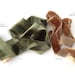 Olive Velvet Ribbon / Wedding Bouquet Ribbons / Green Velvet Raw Edge ...