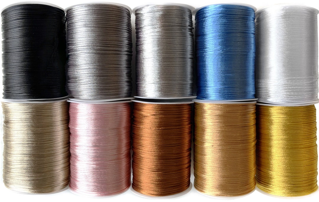 2mm X 13 Yards Satin Rattail Cord - Multiple Colors - Size 2mm Length ...