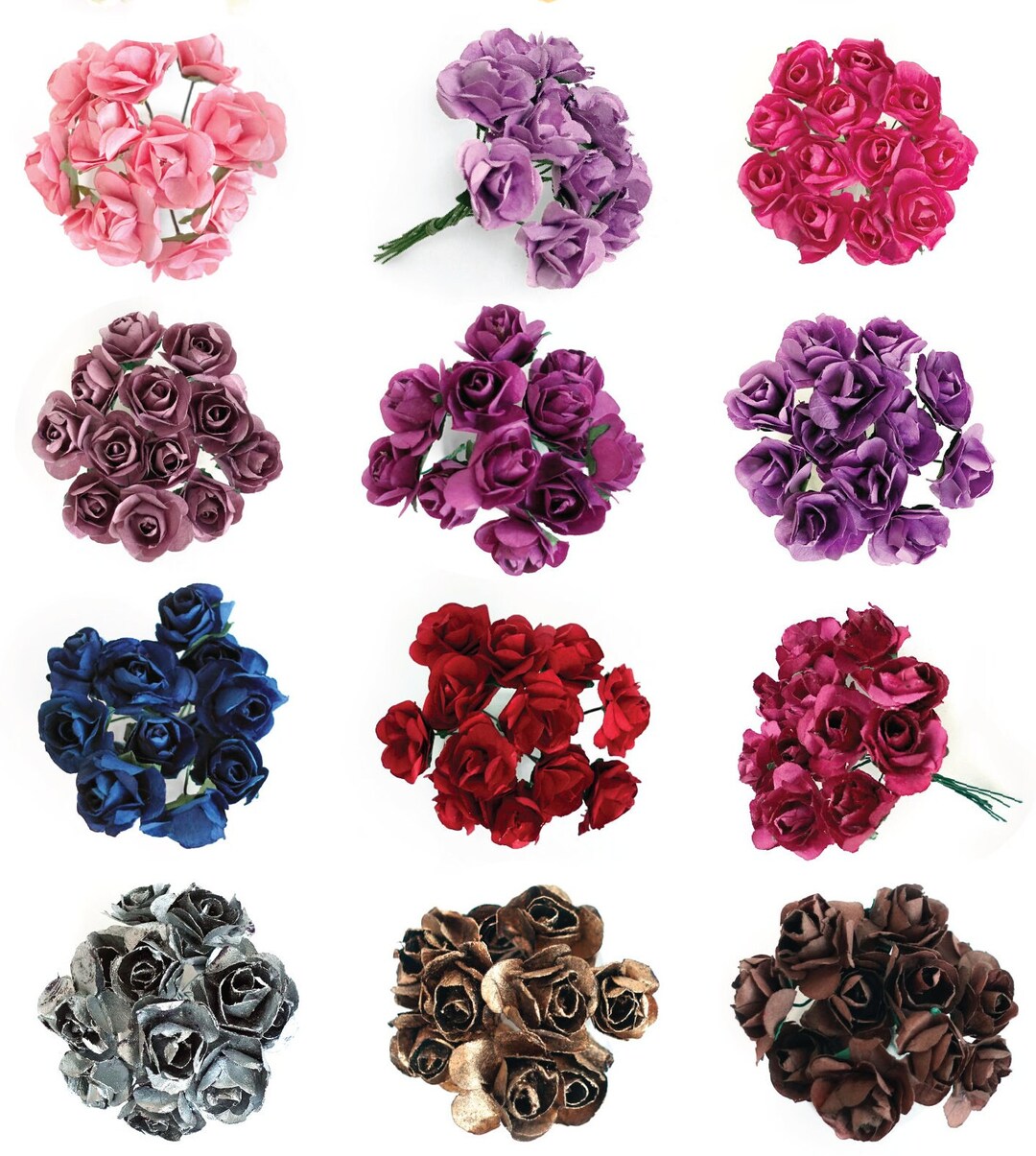 Miniature Paper Tea Roses 30 Colors Scrapbooking, Card Craft, Mini ...