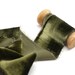 Olive Velvet Ribbon / Wedding Bouquet Ribbons / Green Velvet Raw Edge ...