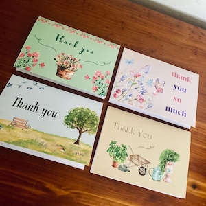 Watercolor Thank You Cards: Printable Floral Gratitude Notes (PDF) - Etsy