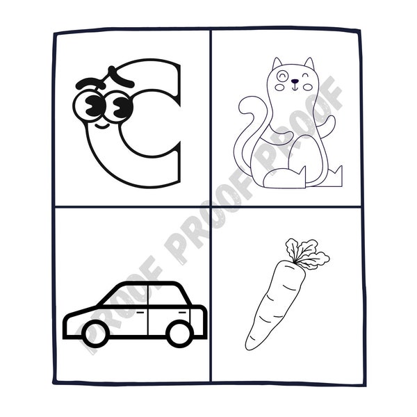 Letter C Coloring Page - Etsy