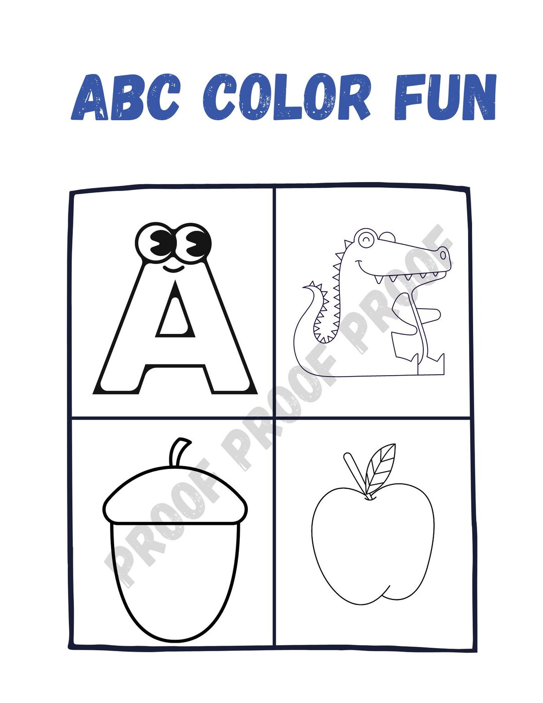 Letter A Coloring Sheet - Etsy