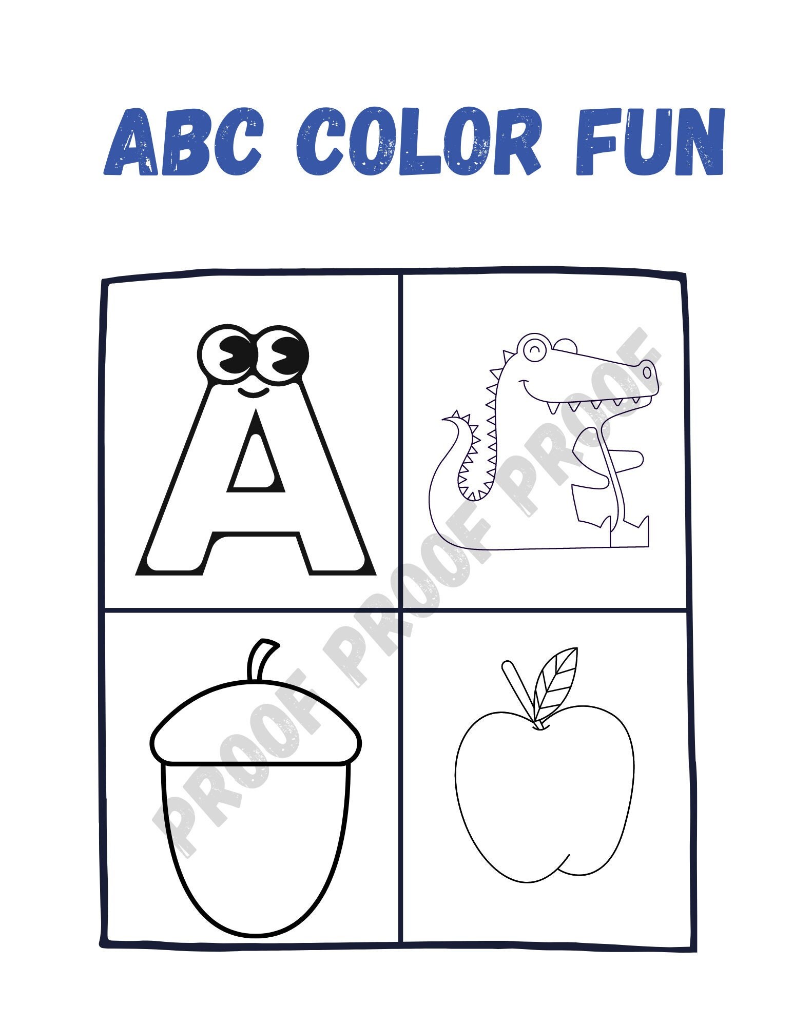 Letter A Coloring Sheet - Etsy