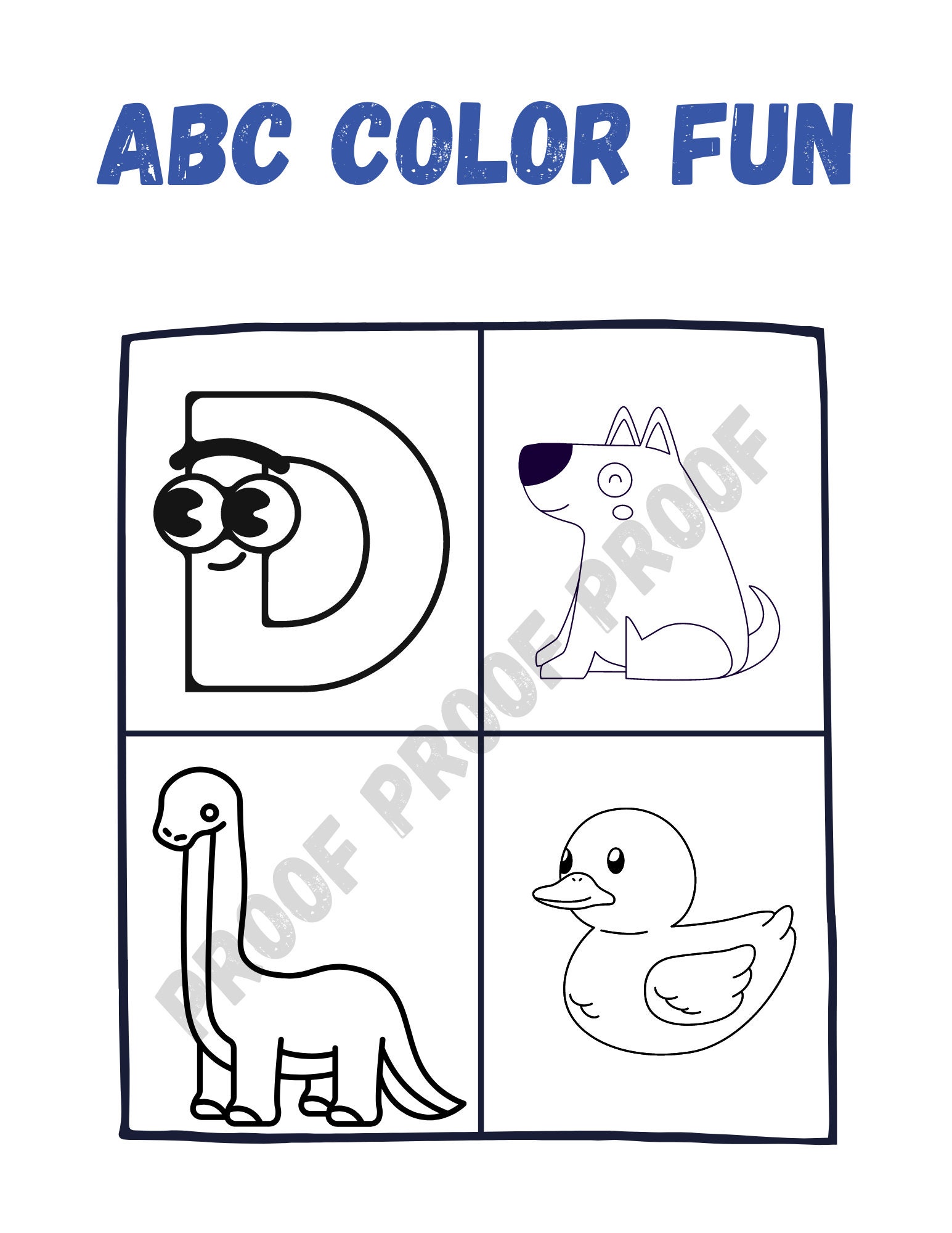 Letter D Coloring Page - Etsy
