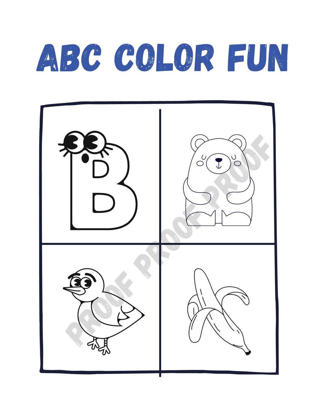 Letter B Coloring Sheet - Etsy
