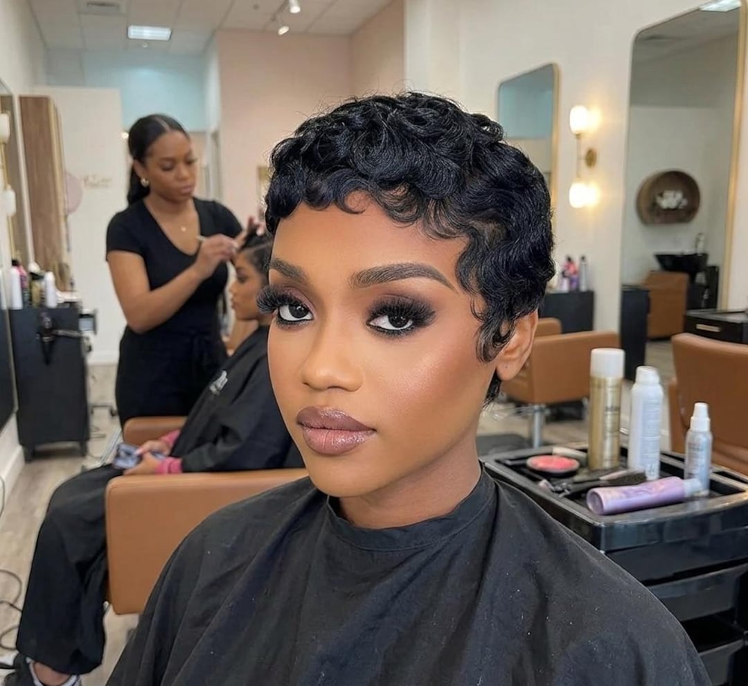 Remy Human Hair Wig | Chioma Wavy Pixie Curl, 6 Inch Brazilian None ...