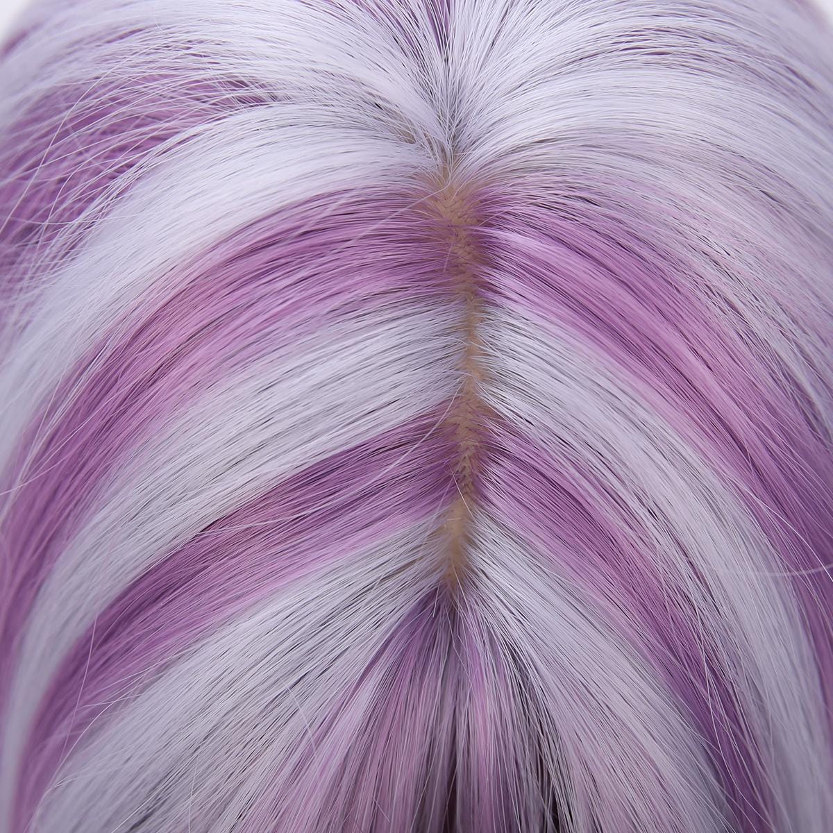 Pink Purple Gradient Curly 28 Inches Wig | Long Hair With Bangs | Heat ...