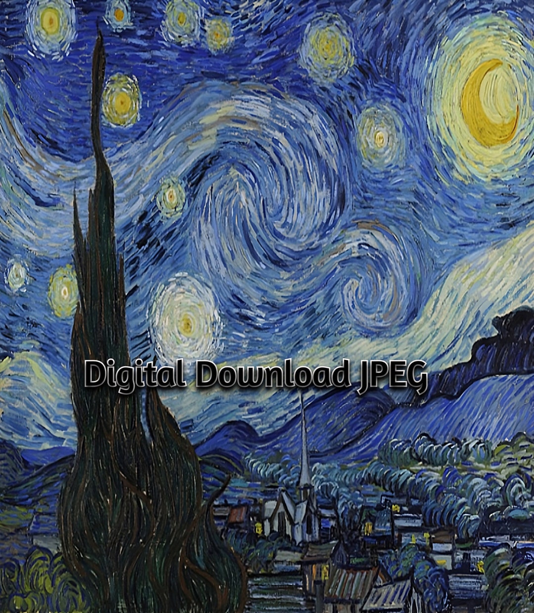JPEG Digital Photo - Vincent Van Gogh the Starry Night JPEG Digital ...