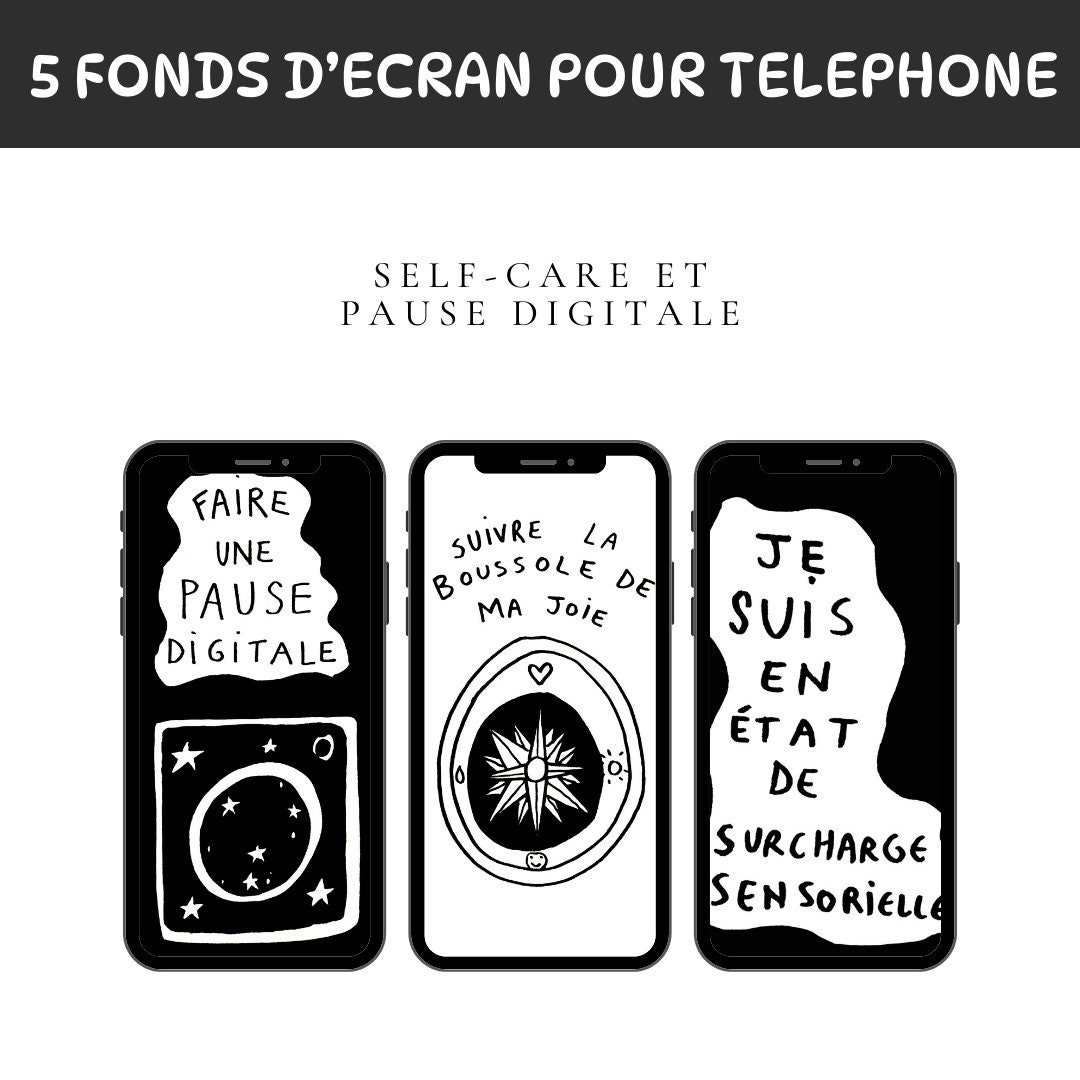 5 Smartphone Wallpapers Self-care and Digital Break - Etsy