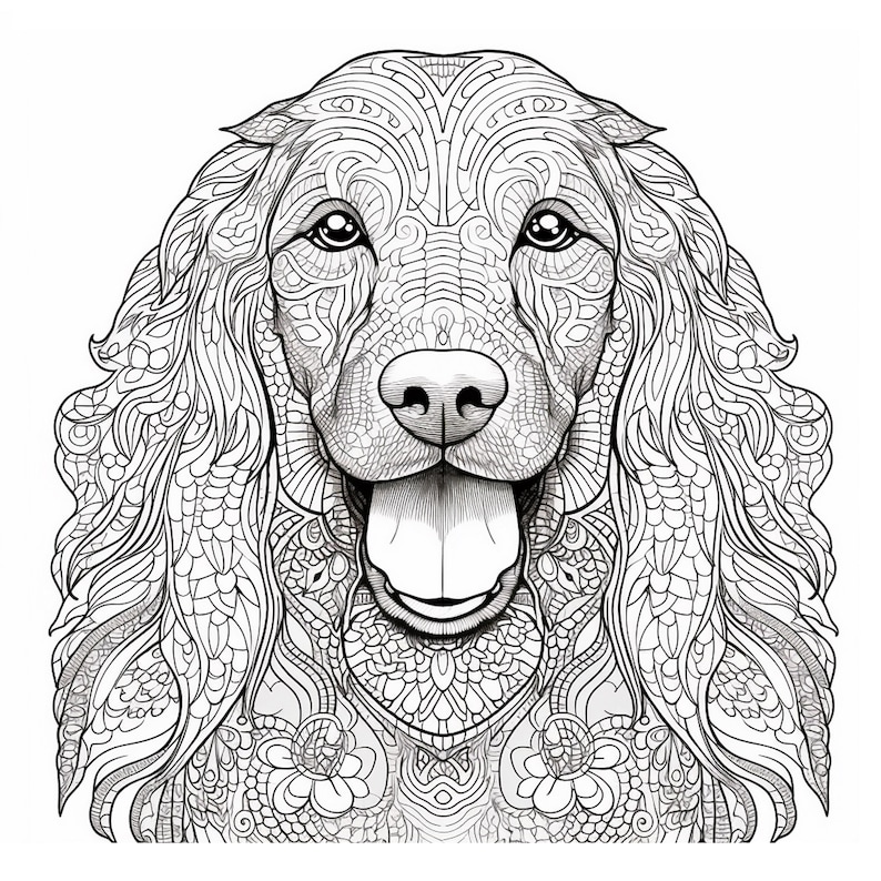 50 Dogs Face Coloring Pages / Digital Download / Printable Coloring ...