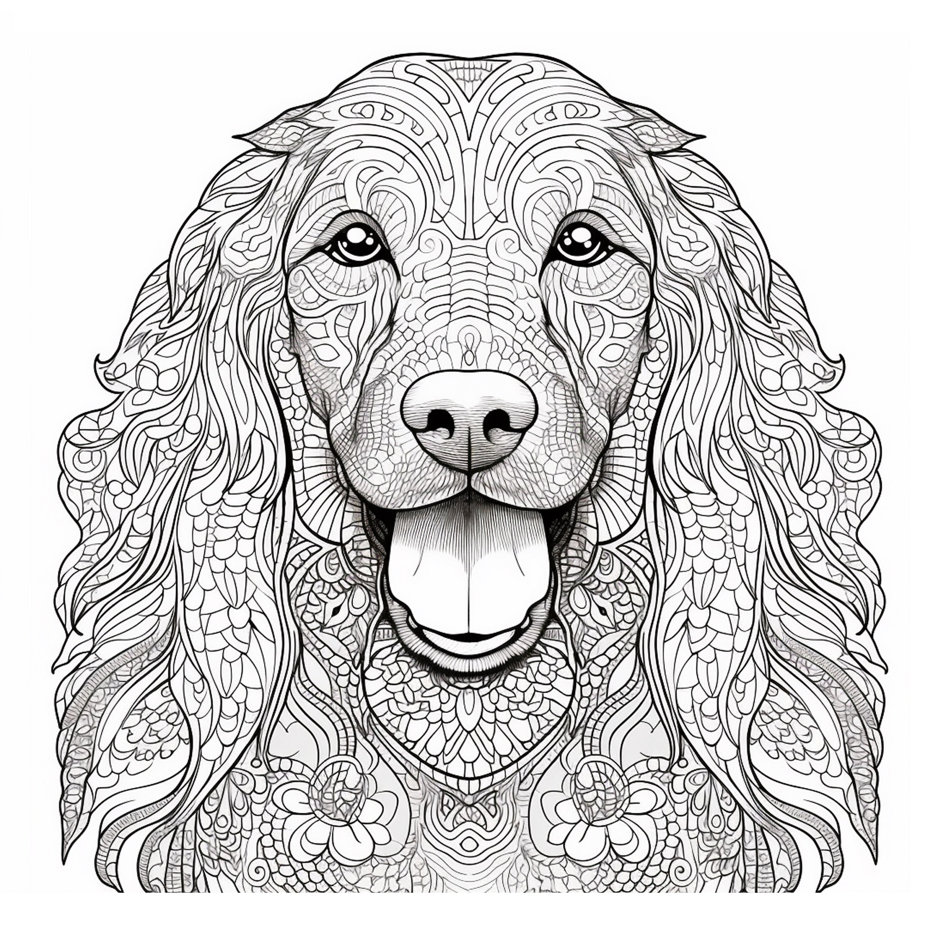 50 Dogs Face Coloring Pages / Digital Download / Printable Coloring ...