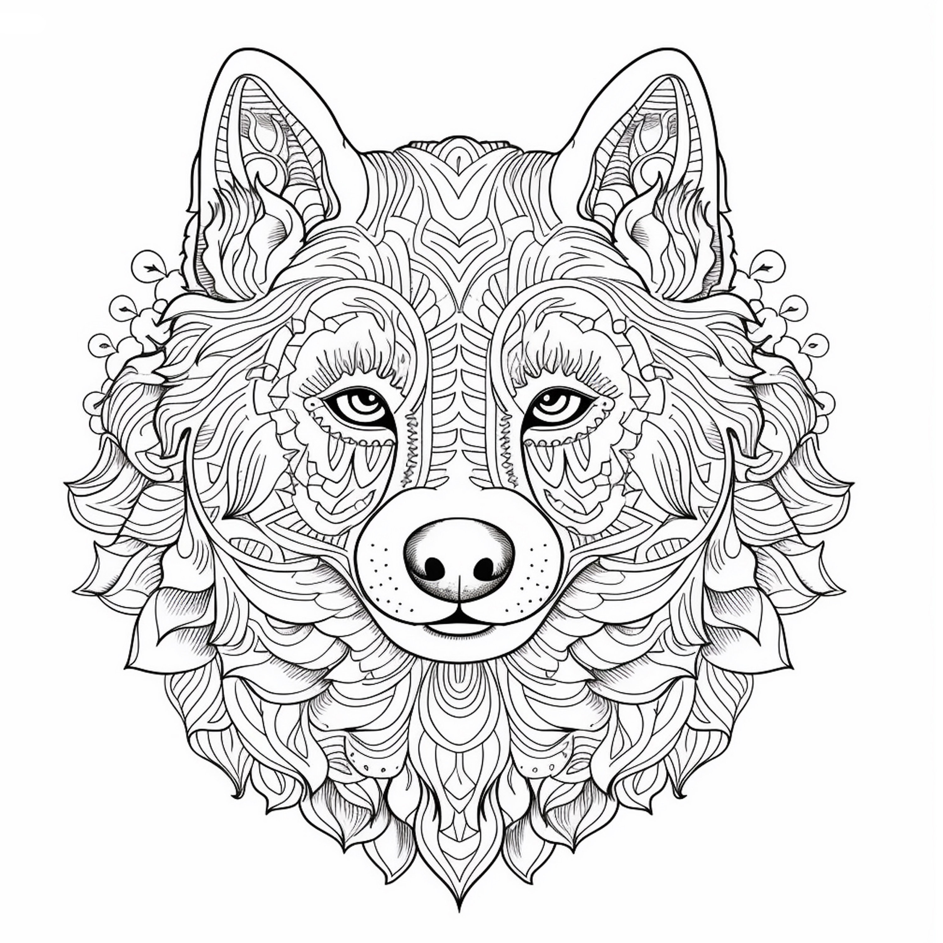 50 Dogs Face Coloring Pages / Digital Download / Printable Coloring ...