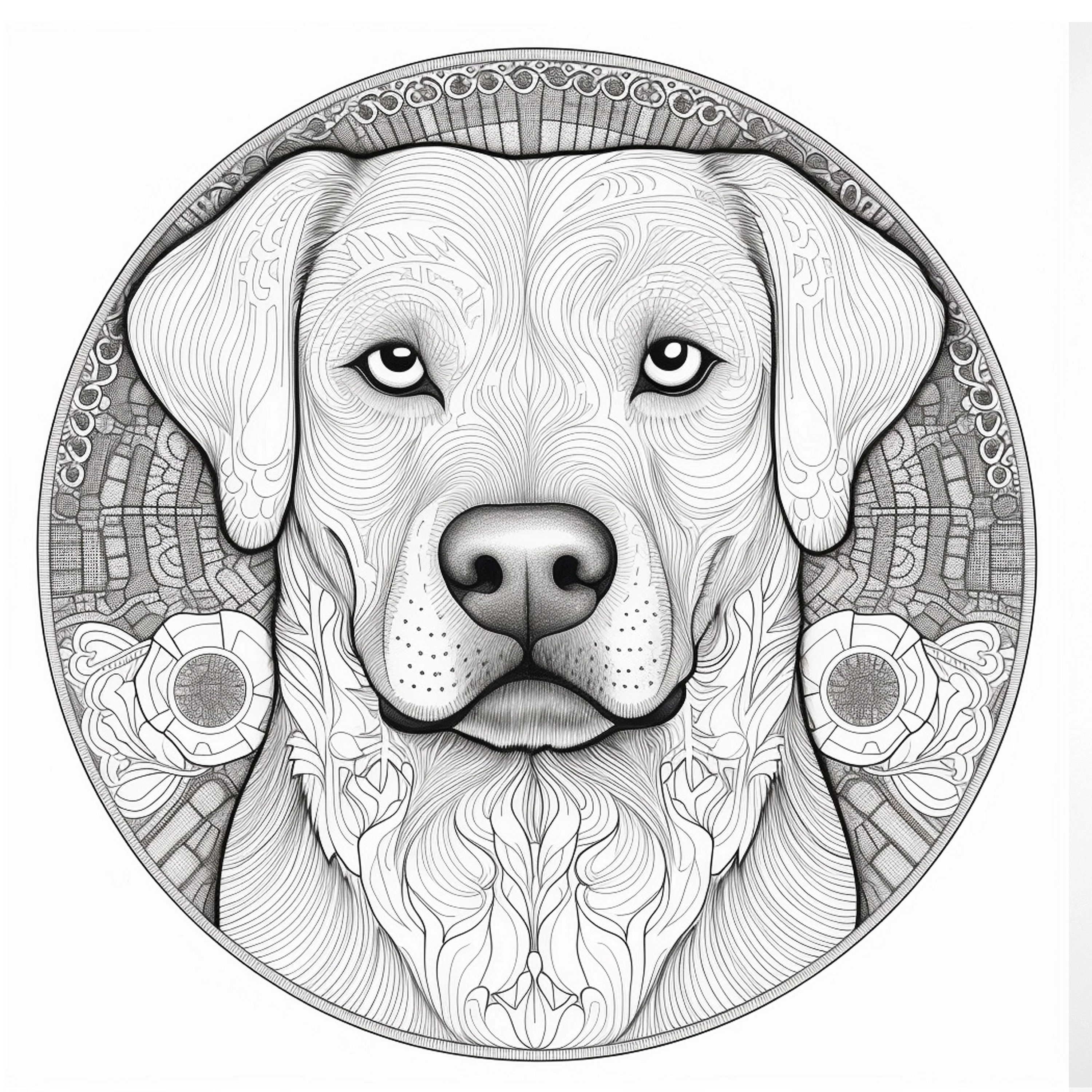 50 Dogs Face Coloring Pages / Digital Download / Printable Coloring ...